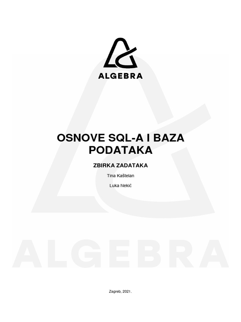 Osnove SQL-A I Baza Podataka - Z | PDF
