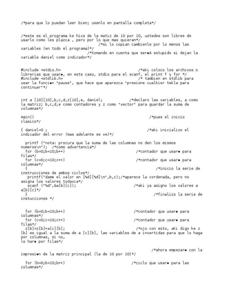 COMO HACER UNA MATRIZ de 10 Por 10 y Suma y Todo Eso Por Columnas | PDF | Matriz (Matemáticas ...