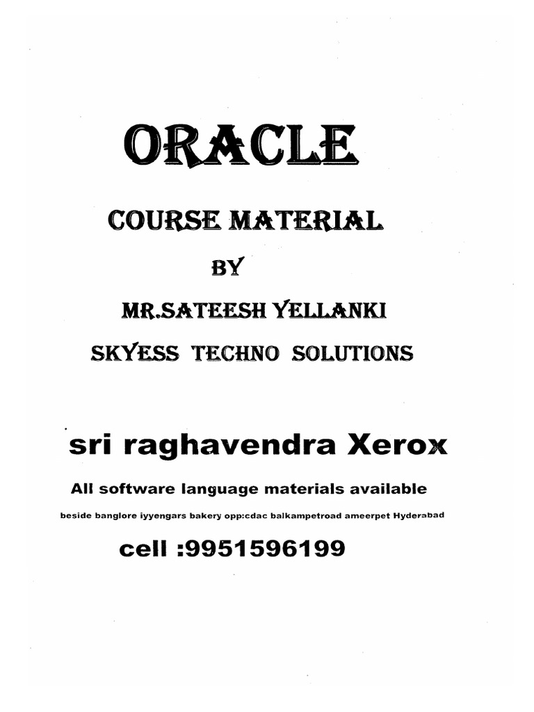 Durga Soft Krishna Reddy (Oracle 11G) | PDF