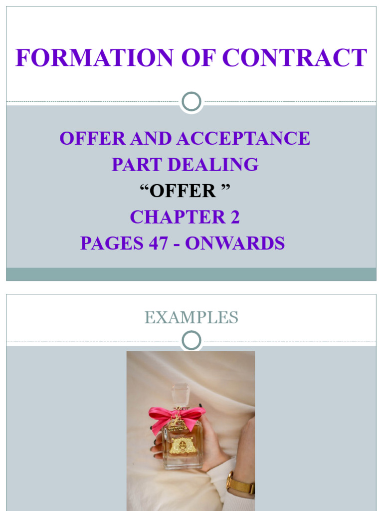 Chapter 2 - Lecture 1 - A - Offer - Slides - 2022. | PDF | Offer And Acceptance | Auction