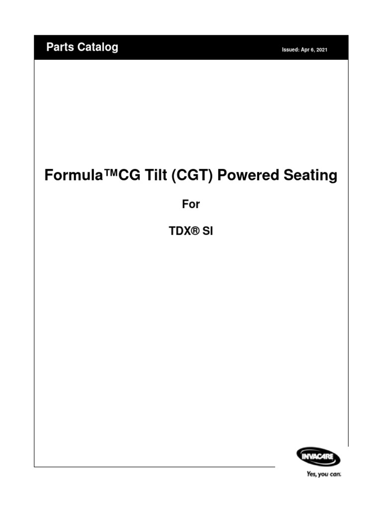 Formula™CG Tilt (CGT) Powered Seating: Parts Catalog | PDF | Screw ...