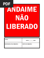 Placa de Andaime Liberado e Andaime Não Liberado | PDF