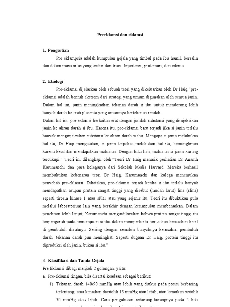 Penatalaksanaan Preeklamsi Dan Eklamsi | PDF
