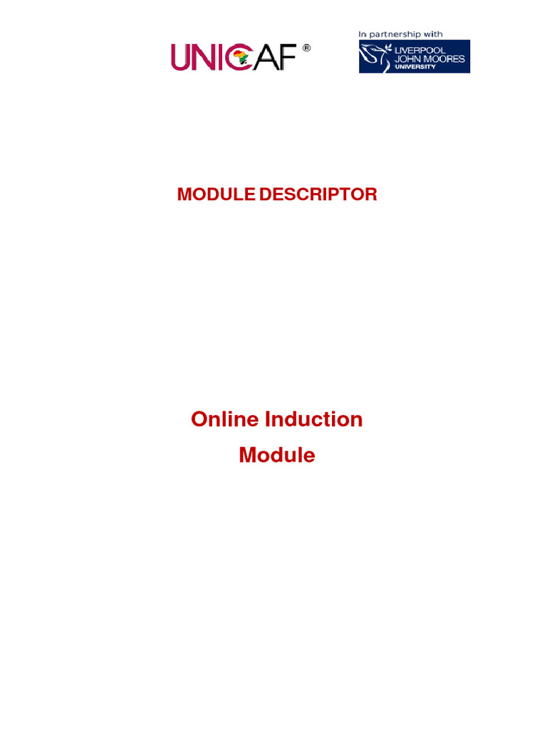LJMU The Online Induction Module Module Descriptor 1 PDF | PDF | Educational Technology | Learning