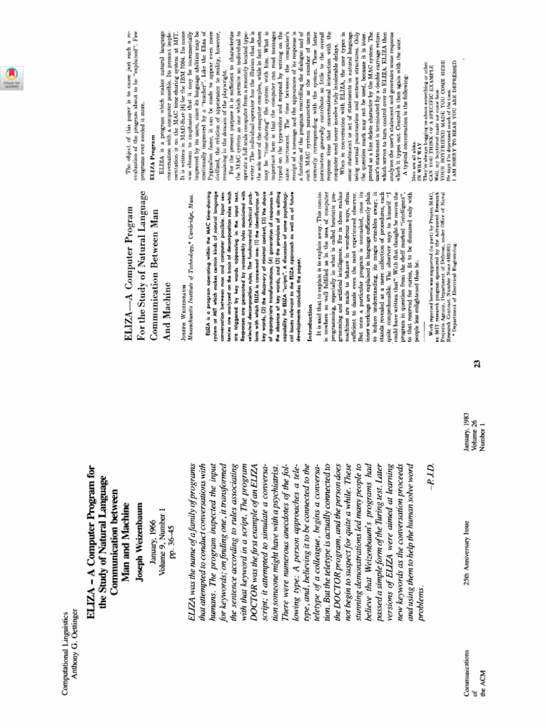 ELIZA | PDF