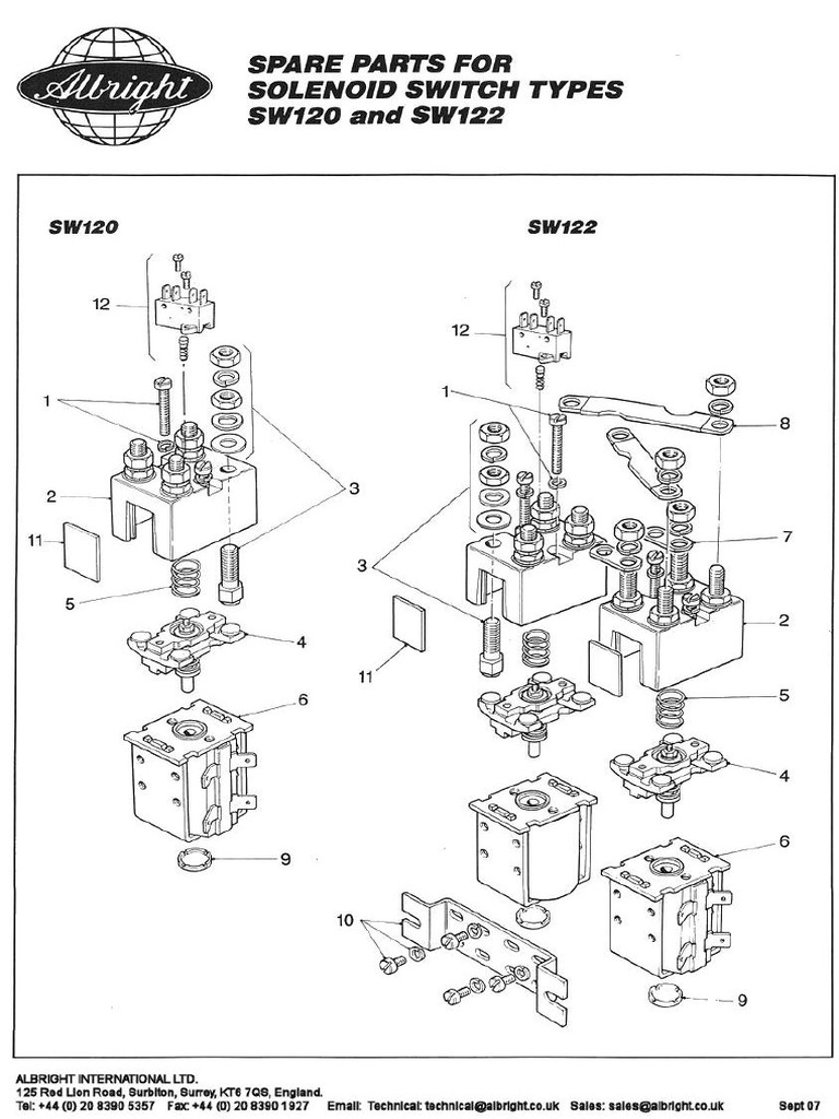 SW120 SW122 Spares | PDF