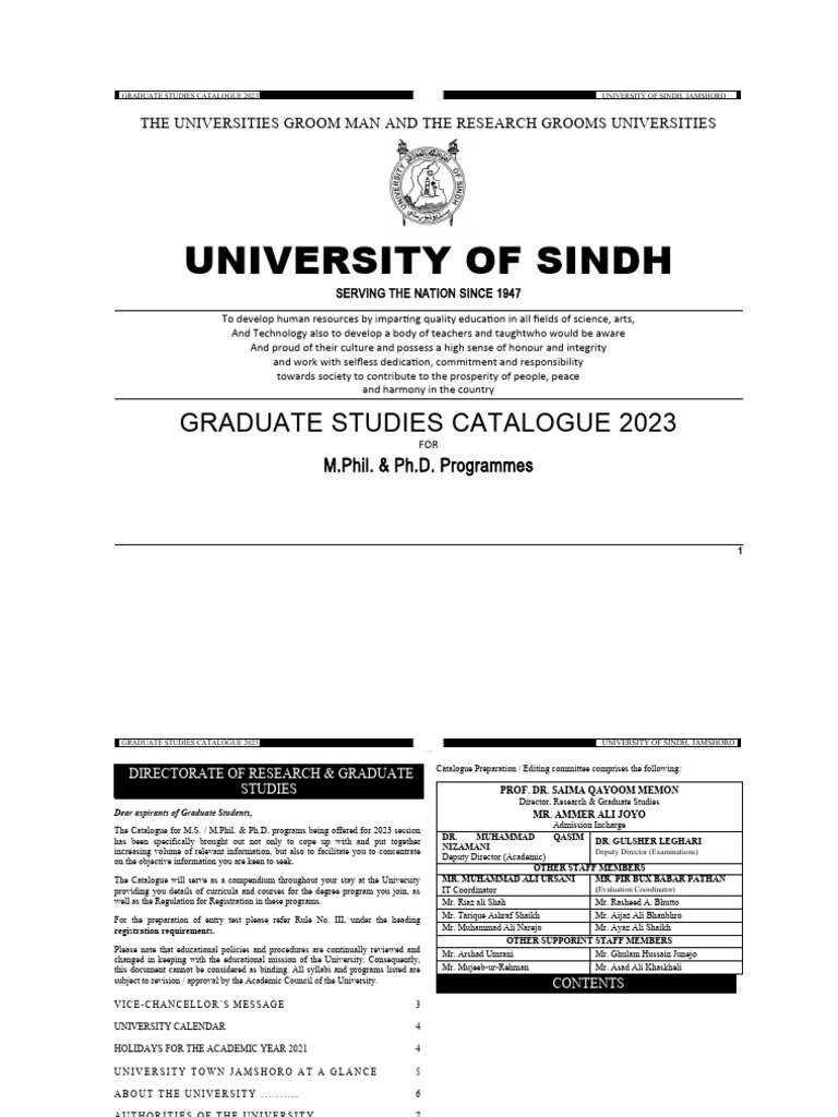 Catalogue 2023 Graduate | PDF | Academic Degree | Science