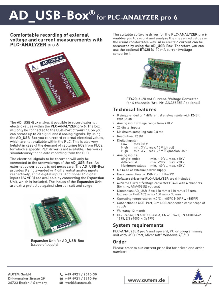 AD - USB-Box - Data Sheet | PDF
