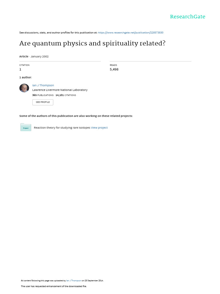 Are Quantum Physics and Spirituality Related | PDF | Hamiltonian ...
