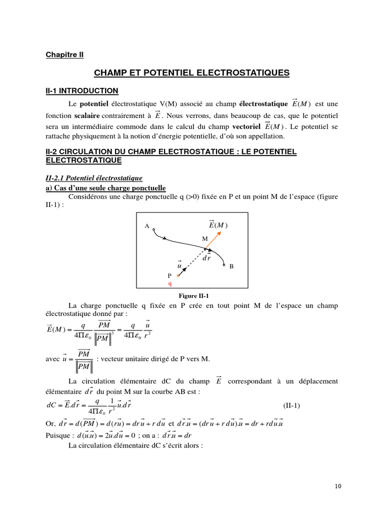 Chap II ELECTROSTATIQUE | PDF | Électrostatique | Champ électrique