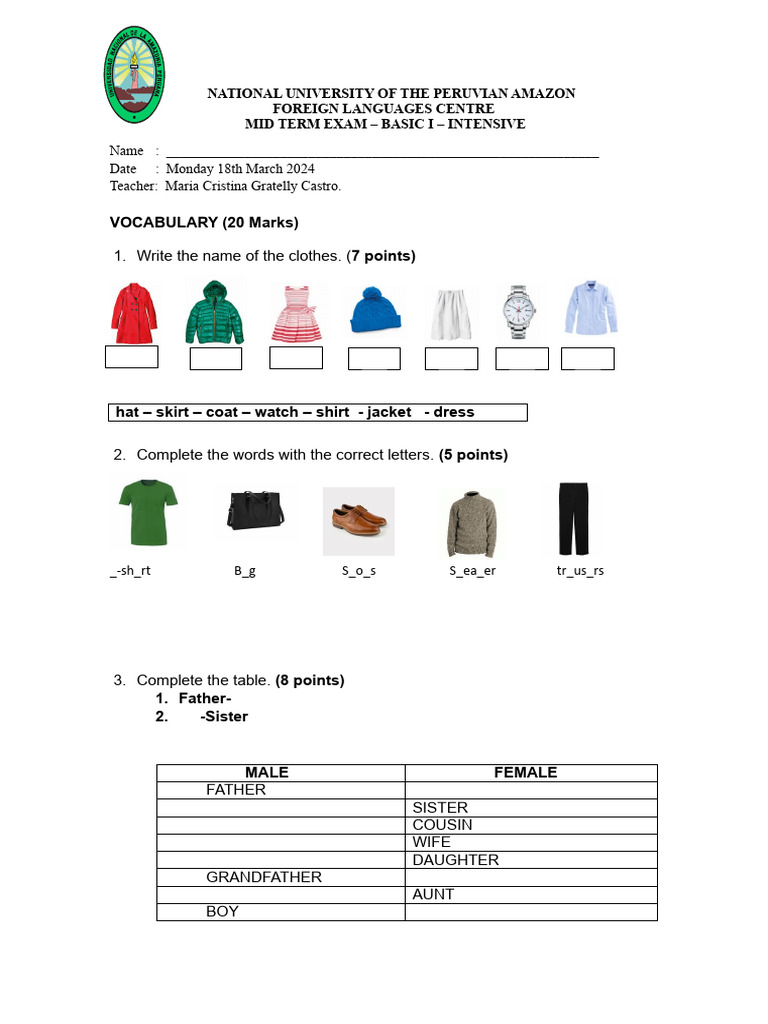 MID TERM EXAM BASIC 1 | PDF | Linguistics | Language Mechanics