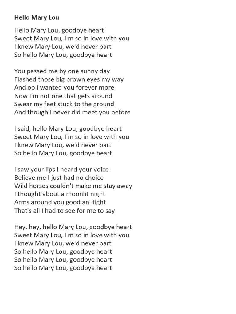 Hello Mary Lou | PDF