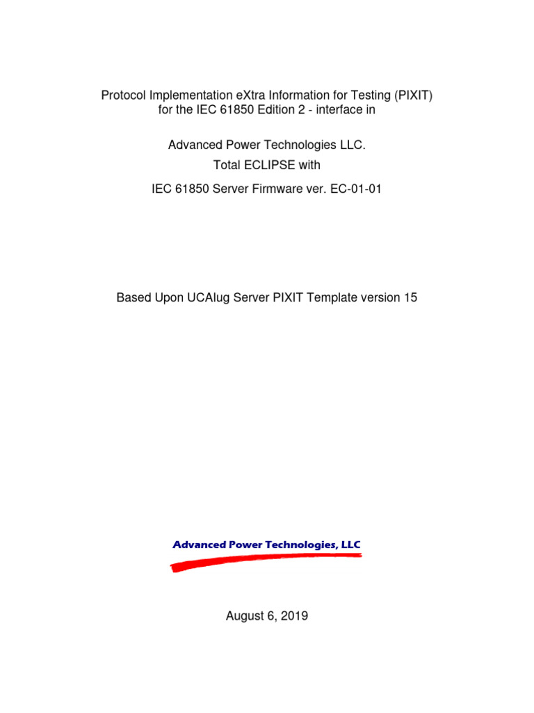 TotalECLIPSE IEC61850 PIXIT | PDF | Computer Science | Computer Networking