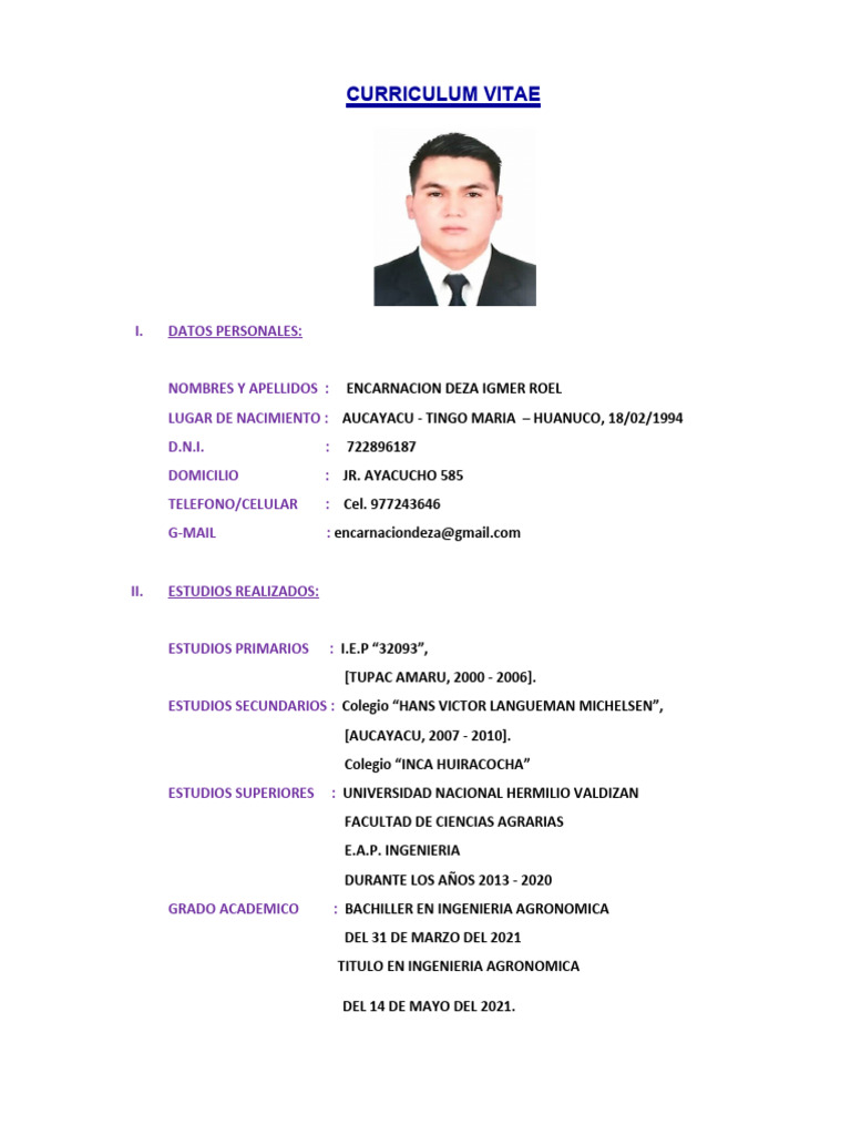 2023 CV Jorge DICIEMBRE | PDF | Agronomía | Agricultura