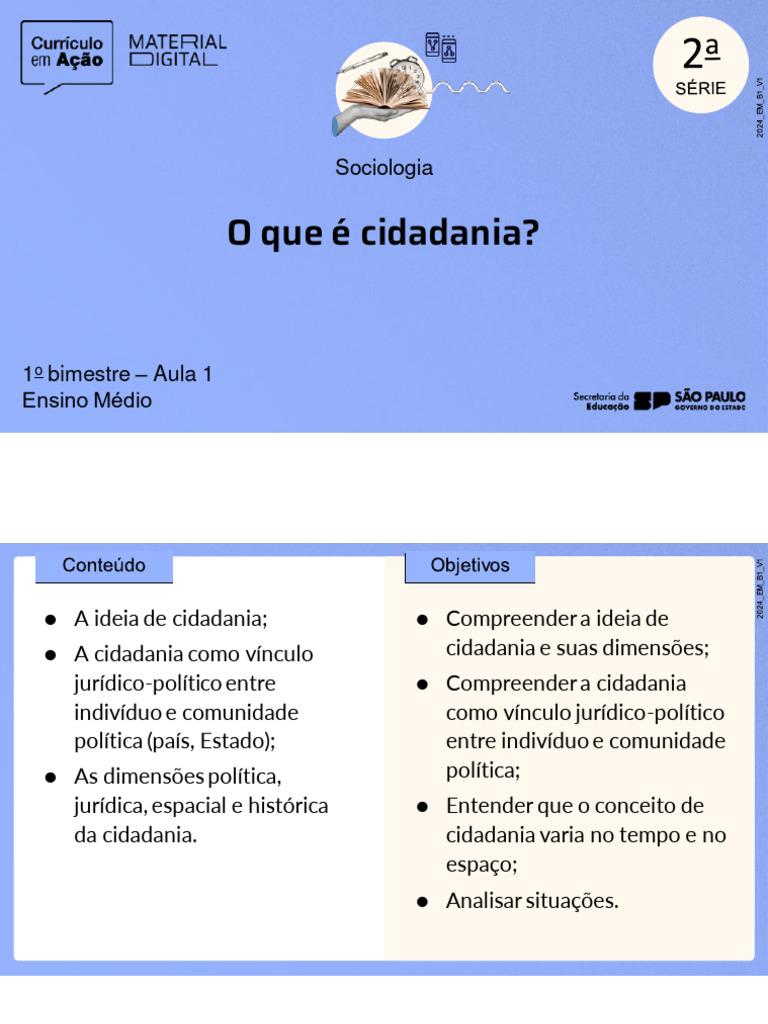 Aula 1 O Que é Cidadania Pdf Pdf Cidadania Sociologia
