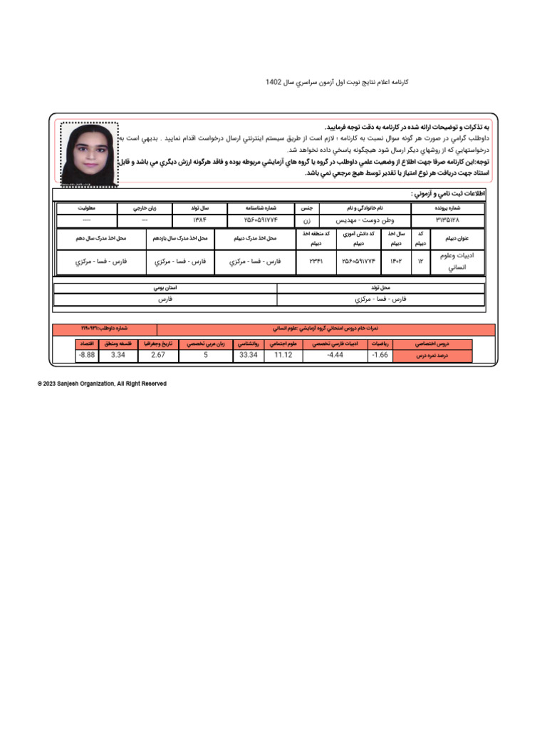 © 2023 Sanjesh Organization, All Right Reserved | PDF