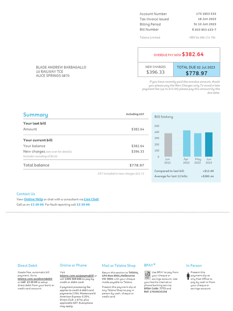bill | PDF | Payments | Credit Card