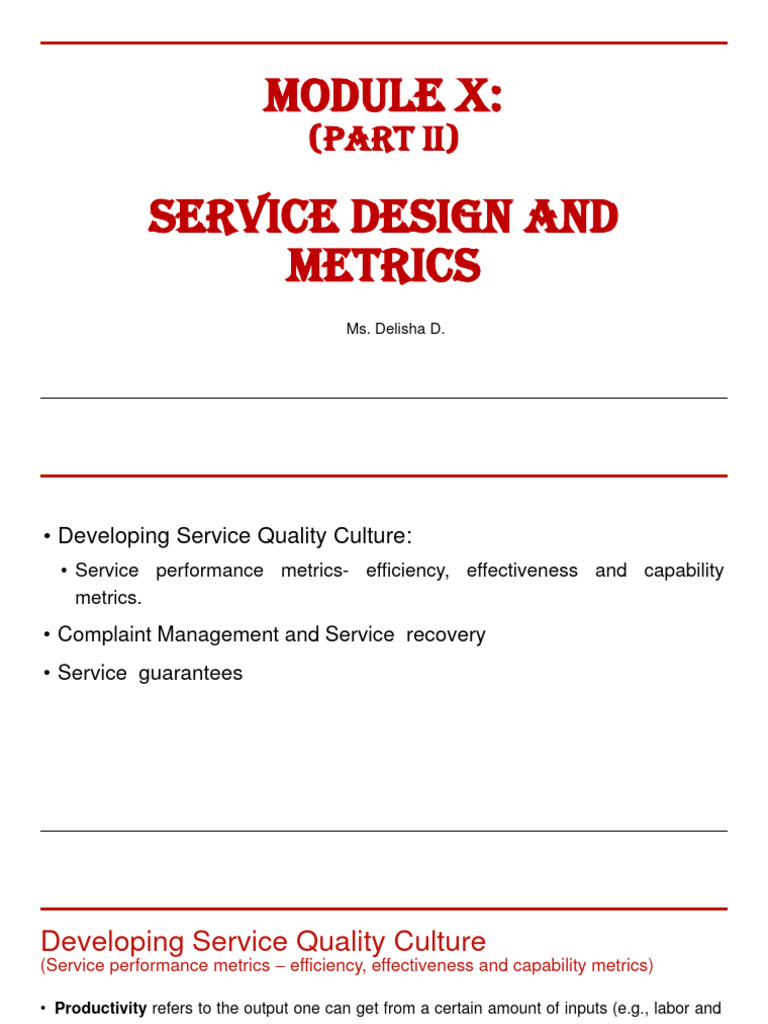 Module X Service Design and Metrics (Part-II) | PDF | Performance ...
