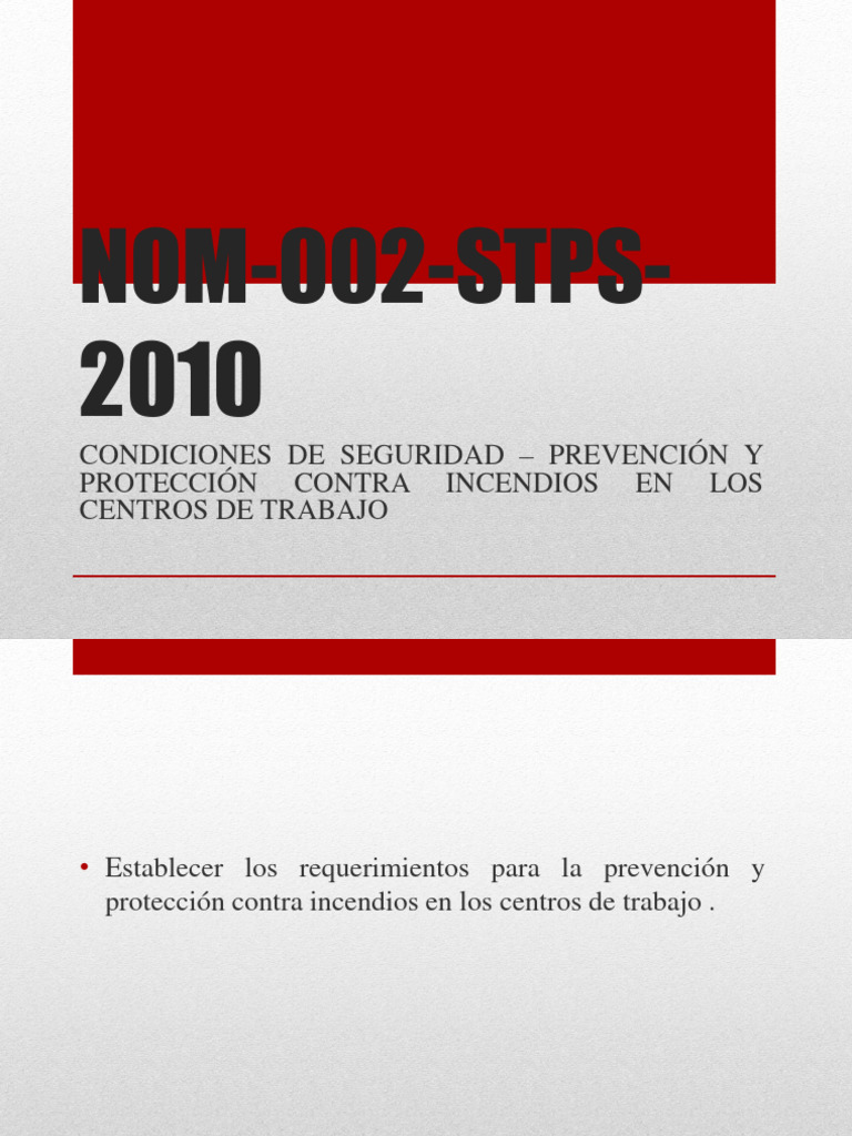Nom 002 STPS 2010 | PDF | Combustibles | Incendios