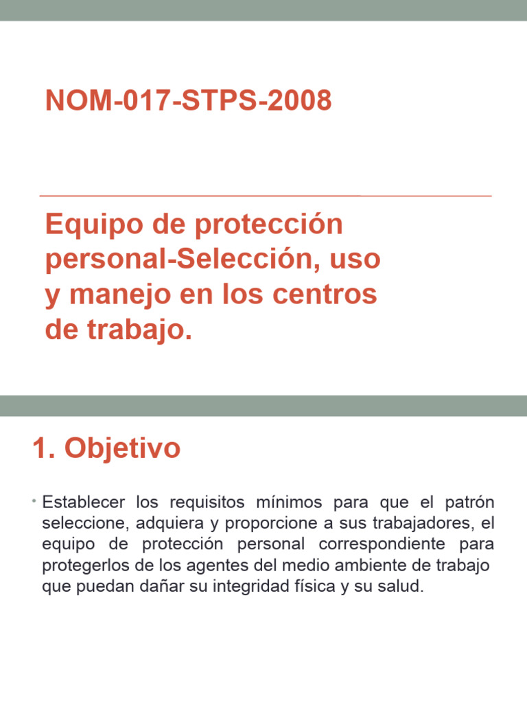 Nom 017 Stps 2008 Ppt Protecion Personal | PDF