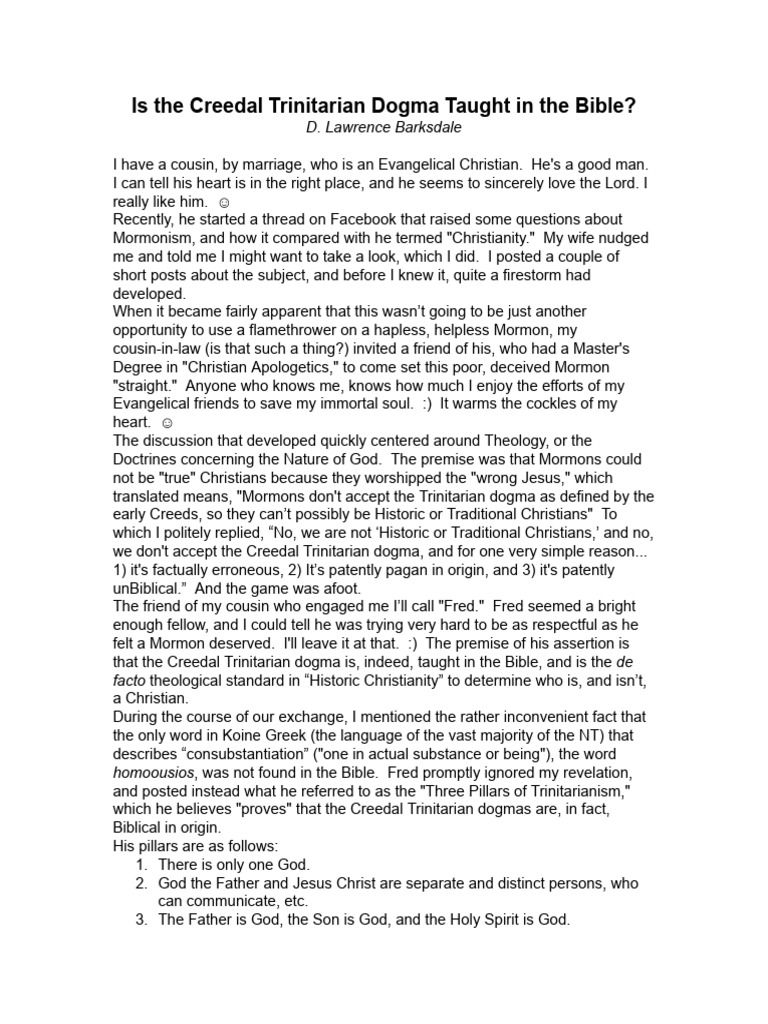 Biblical Basis for Trinitarianism Debate | PDF | Septuagint | Book Of ...