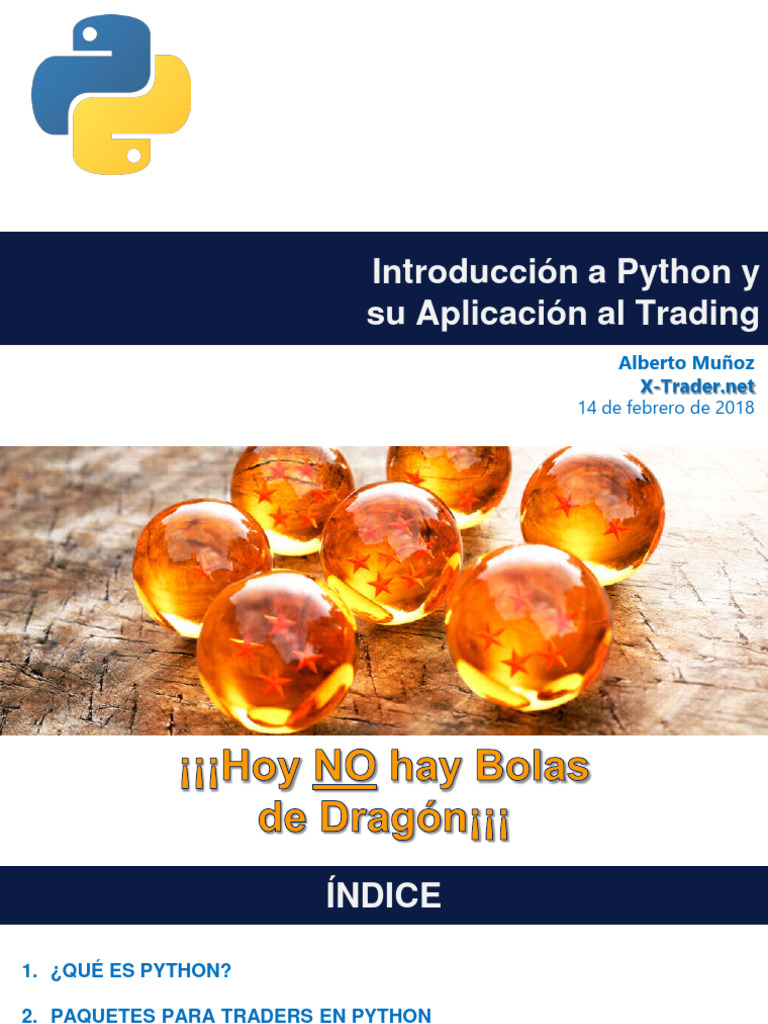 Introducción A Python y Su Aplicación Al Trading | PDF | Python (lenguaje de programación ...