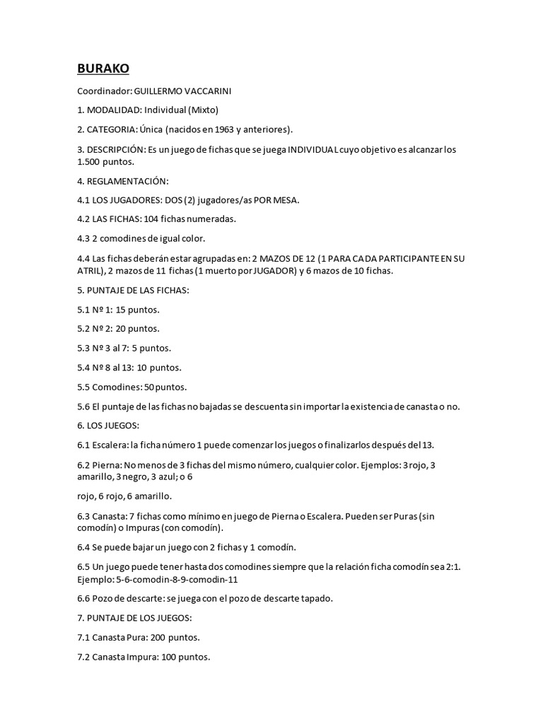 BURAKO | PDF | Jugando a las cartas | Juegos de cartas de mazo francés