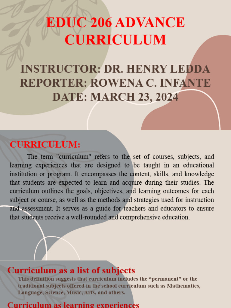 Understanding Advanced Curriculum Types | PDF | Curriculum | Learning