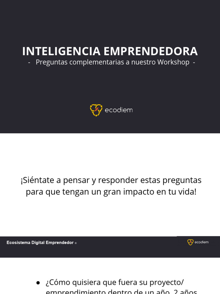 preguntas-inteligencia-emprendedora | PDF | Iniciativa empresarial | Creatividad