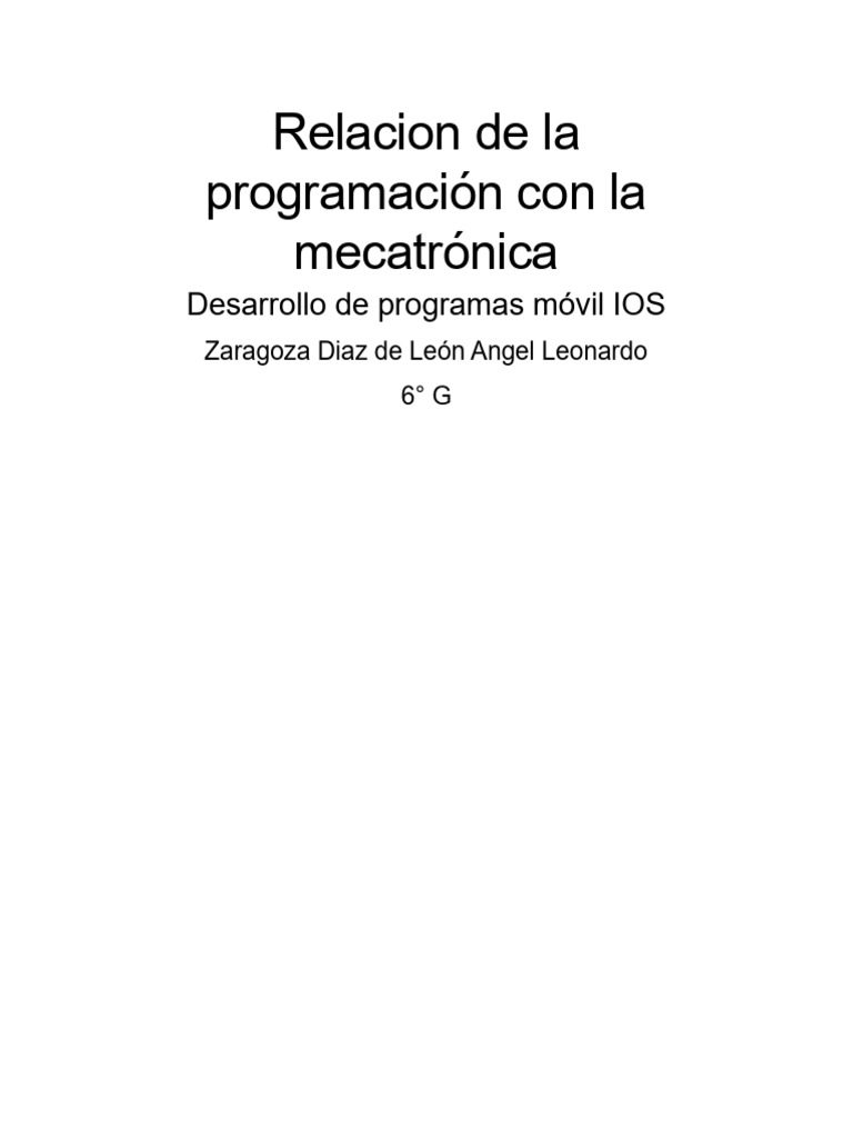 Relacion Programación-Mecatronica | PDF | Mecatrónica | Lenguaje de ...