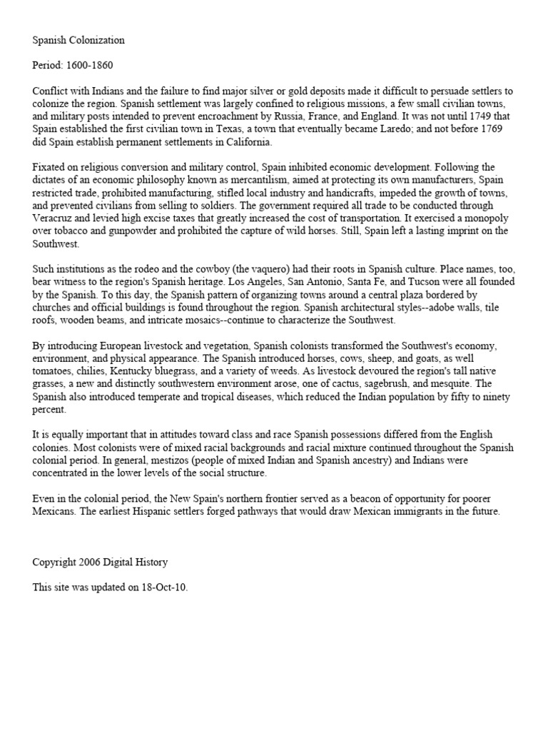 Spanish Colonization | PDF | New Spain | Spanish Empire