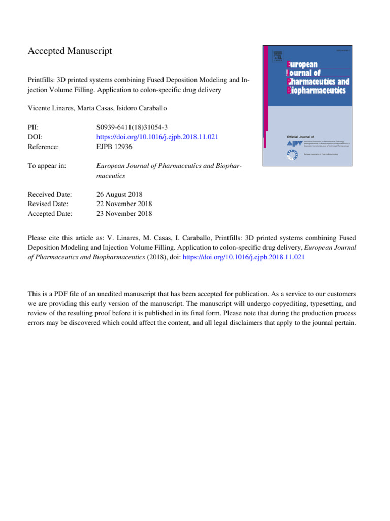 Accepted Manuscript: European Journal of Pharmaceutics and Biophar-Maceutics | Download Free PDF ...
