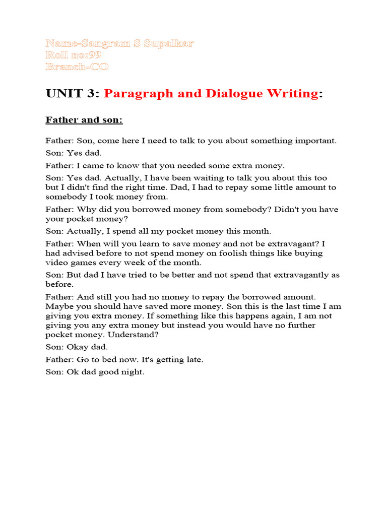 Dialogue Writing | PDF