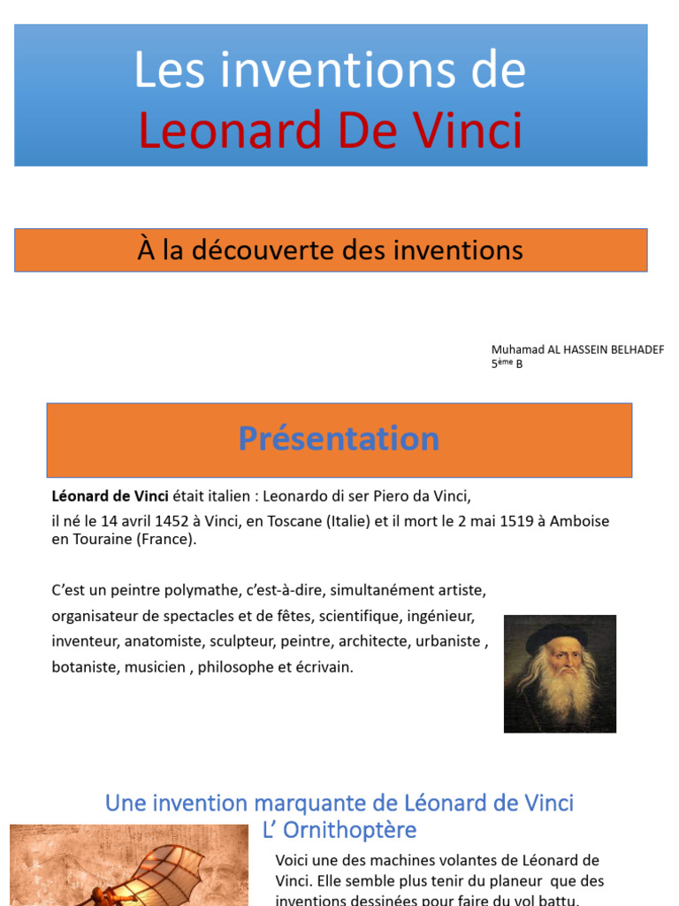 Inventions volantes de Léonard de Vinci | PDF