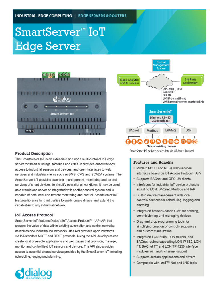 Datasheet Smartserver Iot | PDF | Internet Of Things | Usb