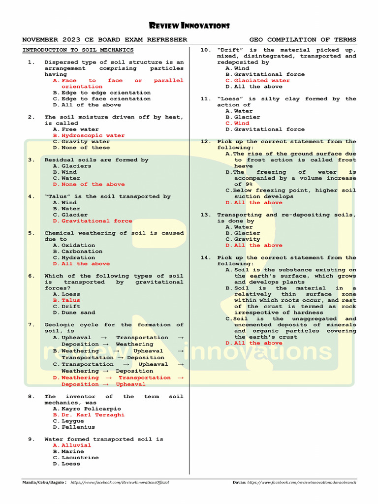 Geo Terms (Answer Key) | PDF