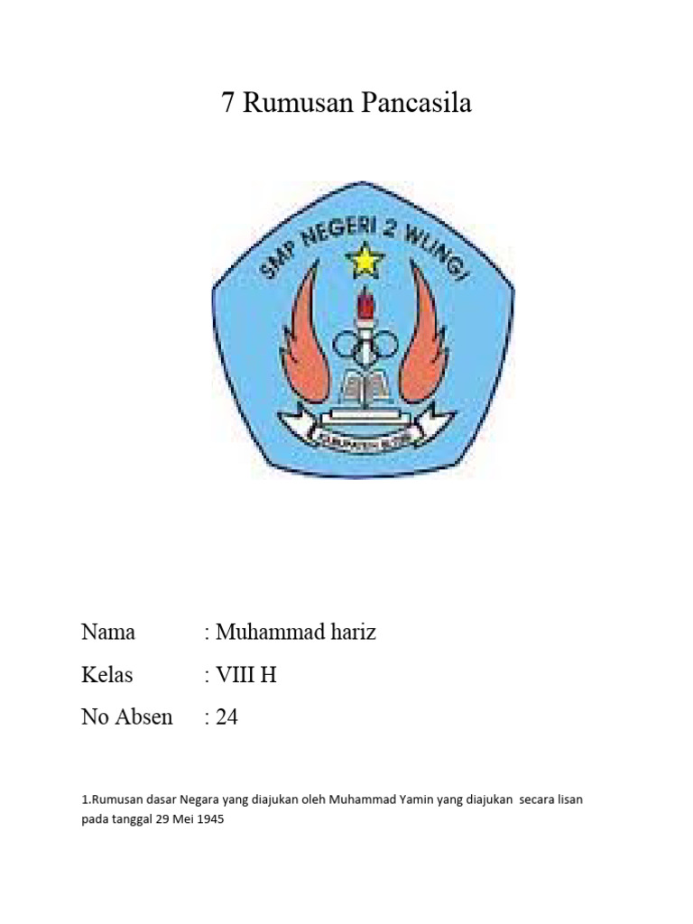 7 Rumusan Pancasila | PDF