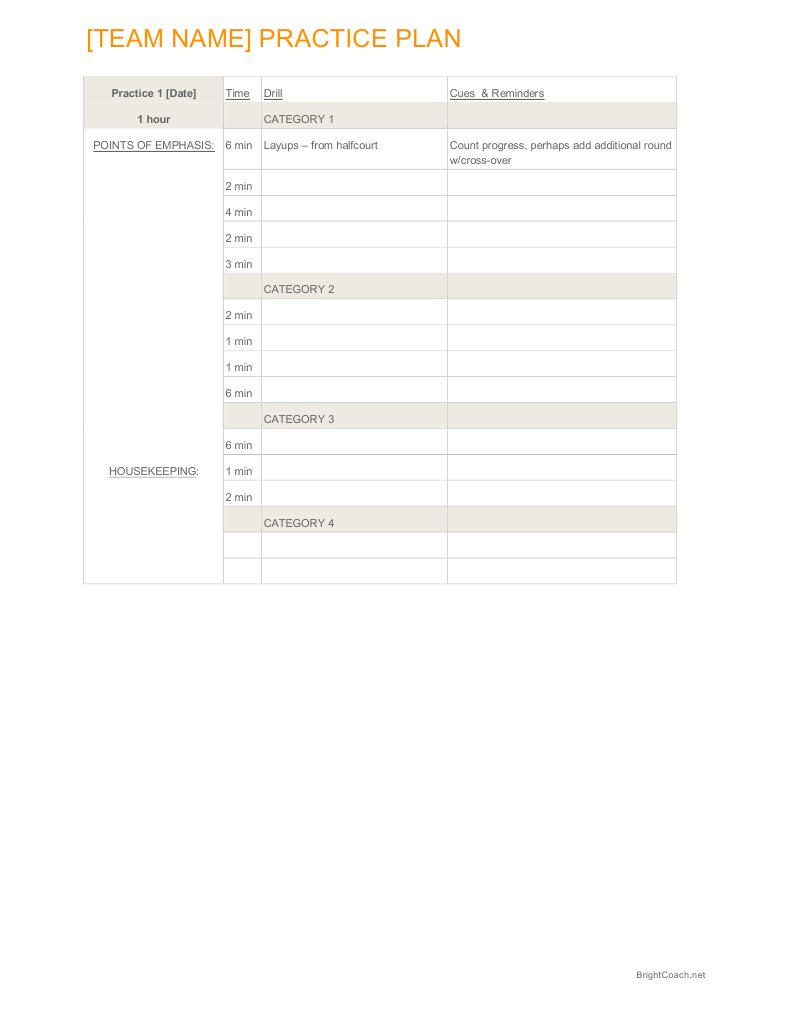 Practice Plan Template | PDF
