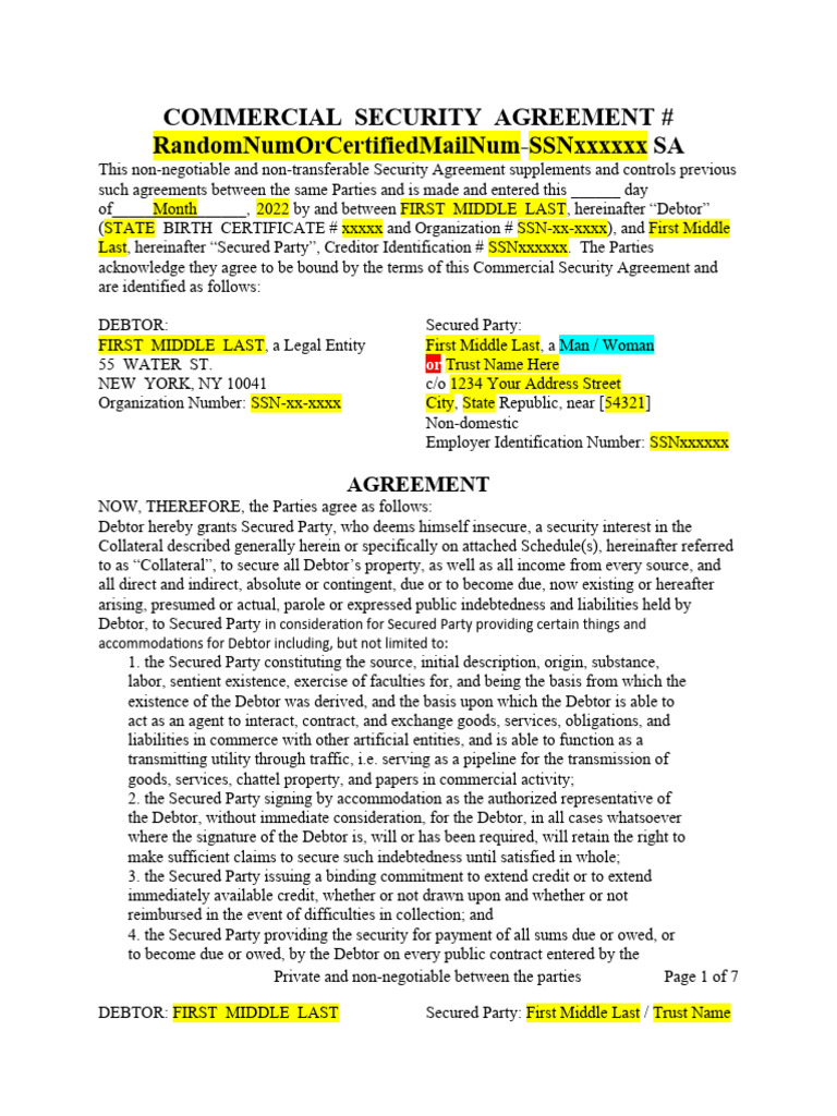 SECURITYAGREEMENTtemplate | PDF | Security Interest | Bankruptcy