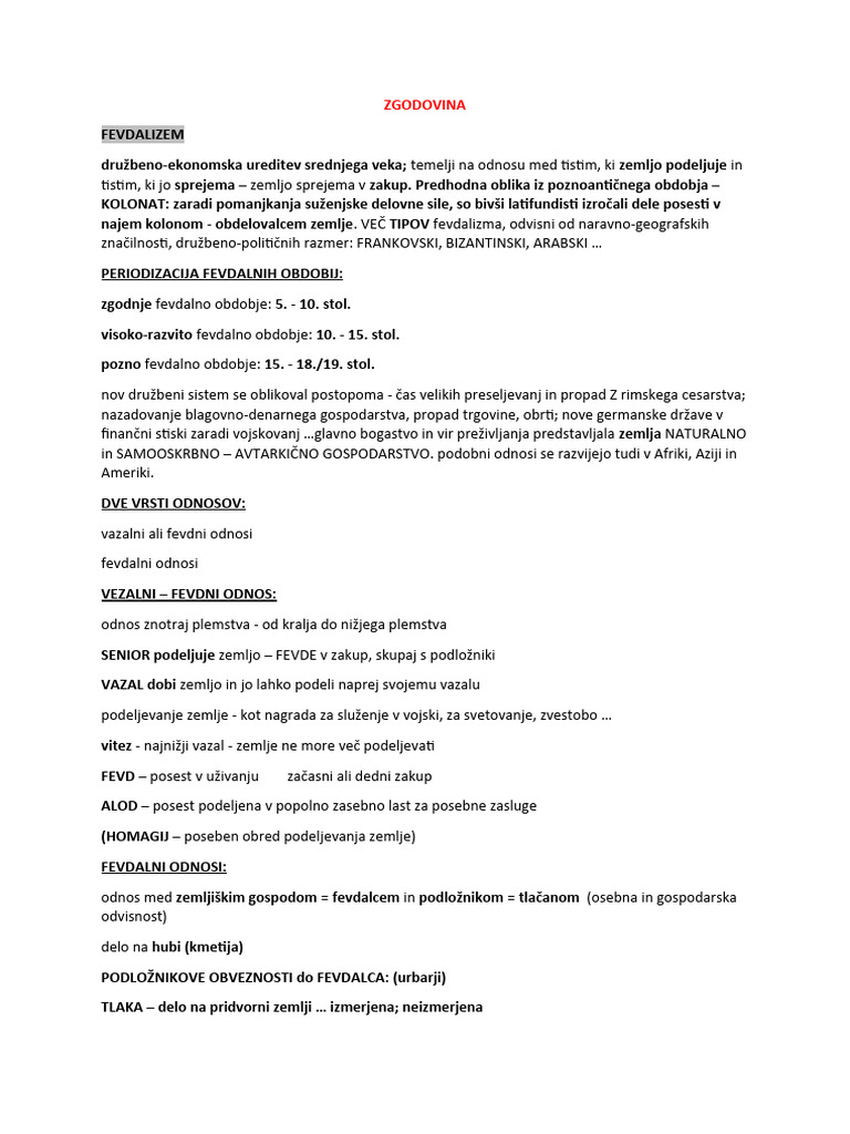 Zgodovina - Zapiski | PDF