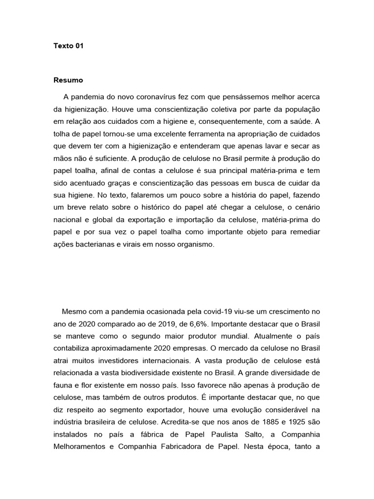 Texto 01 | PDF | Brasil | Papel