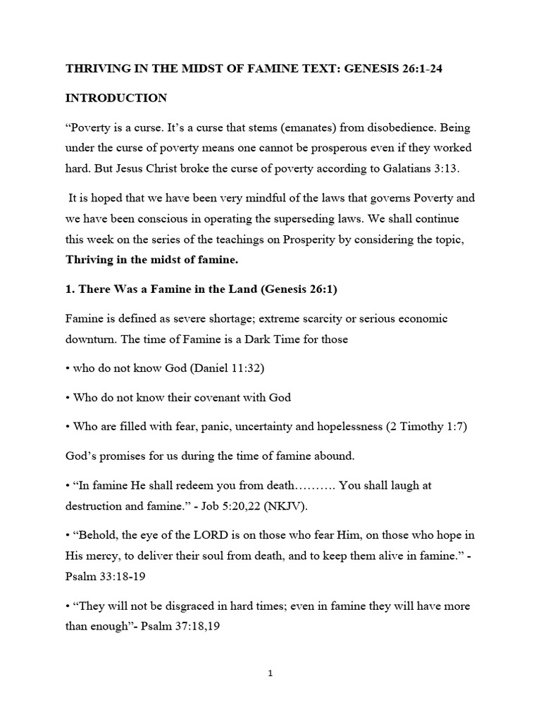 Thriving in Famine: Isaac's Example | PDF | Jacob | Sowing