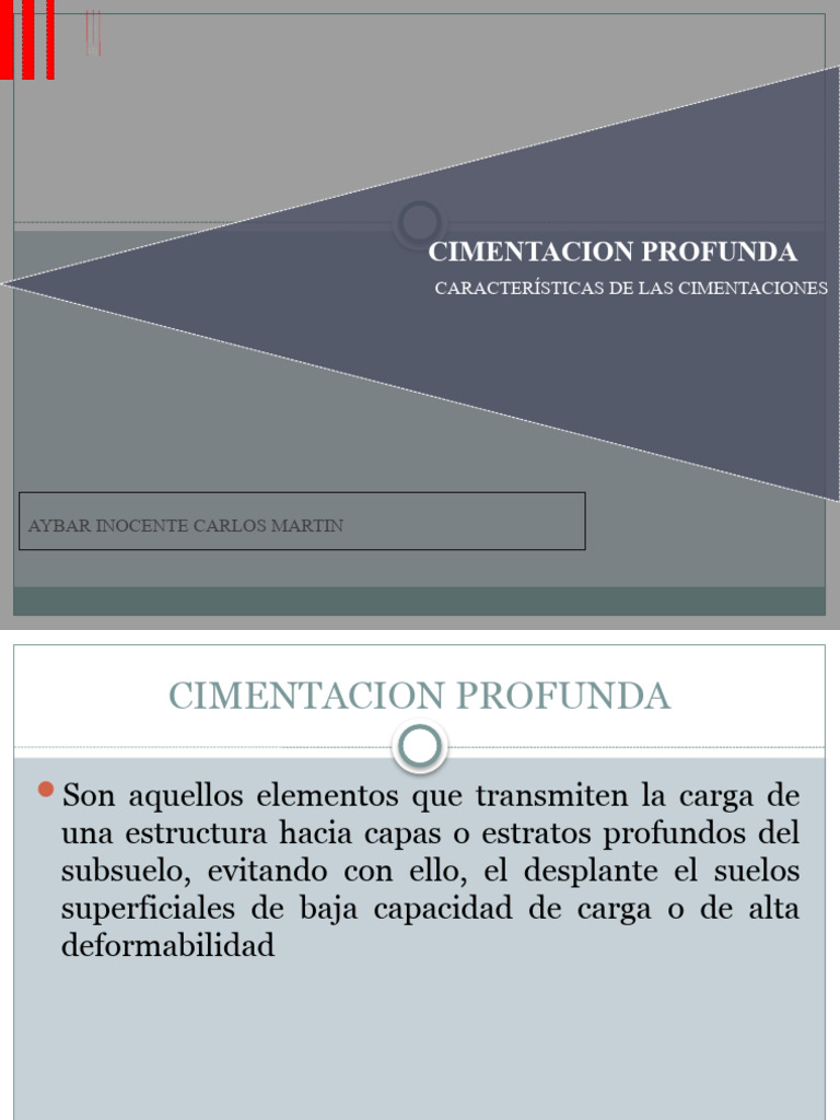 Cimentaciones Profundas | Descargar gratis PDF | Fundación profunda | Fundación (Ingeniería)