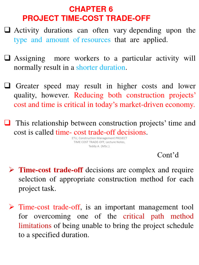 CH 6 Project Time Cost Trade - Off | PDF | Economies