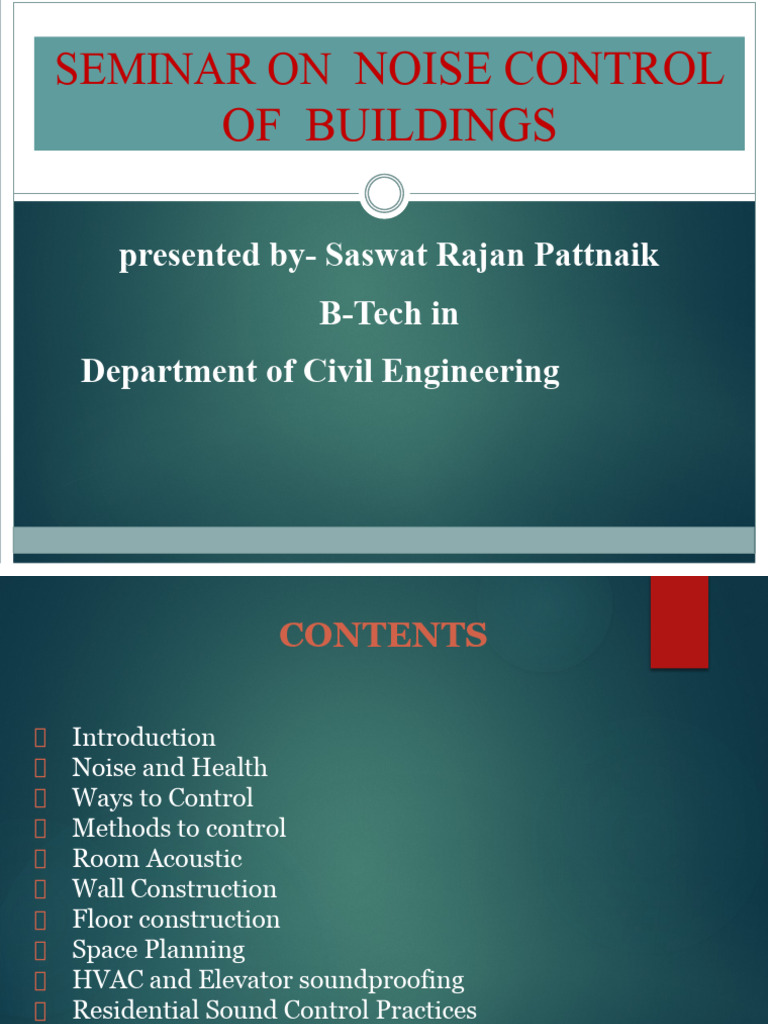 Noise Control Methods for Buildings | PDF | Duct (Flow) | Classical ...