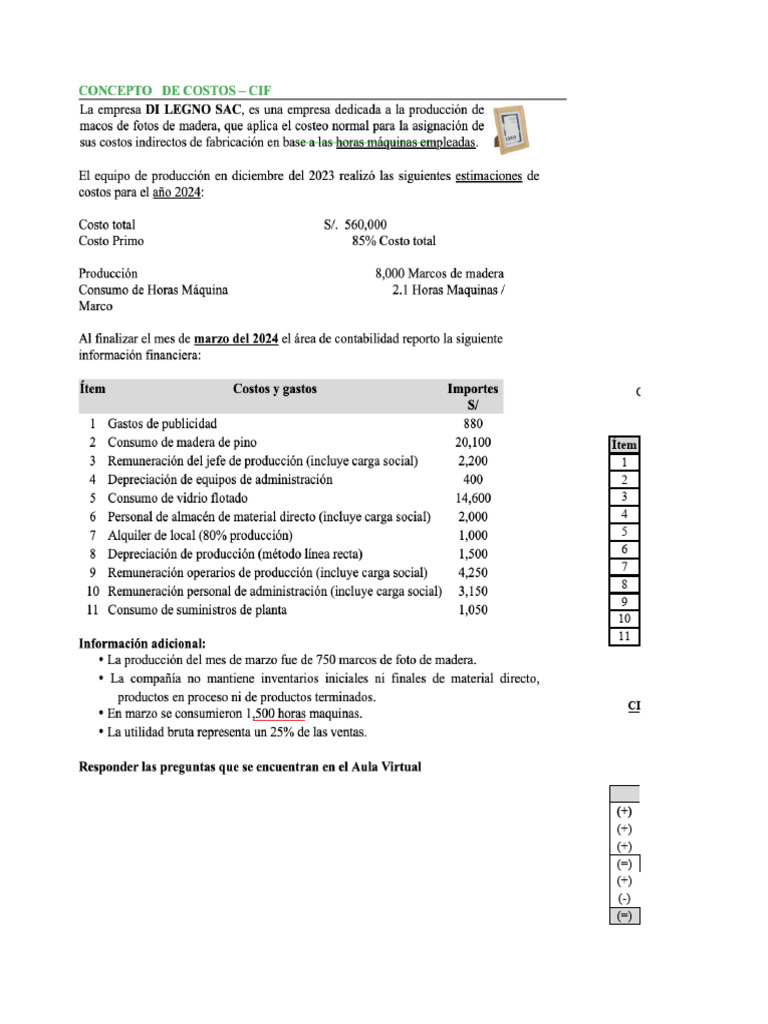 Sem4 24-01 - Int. Conta. Gerencial - Concepto de Costos - Casos Tareas | PDF | Contabilidad ...