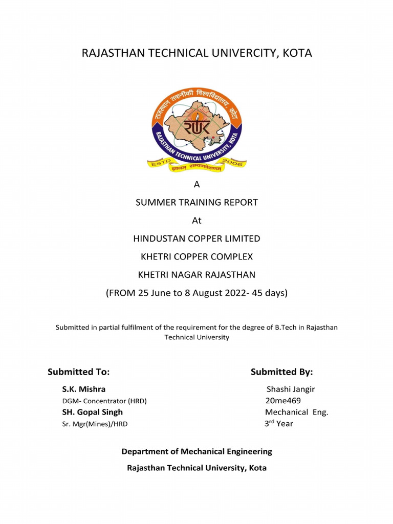 RAJASTHAN TECHNICAL UNIVERCITY | PDF