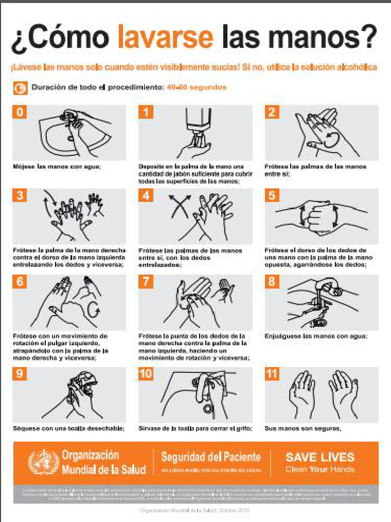 Protocolo Lavado de Manos - OMS | PDF