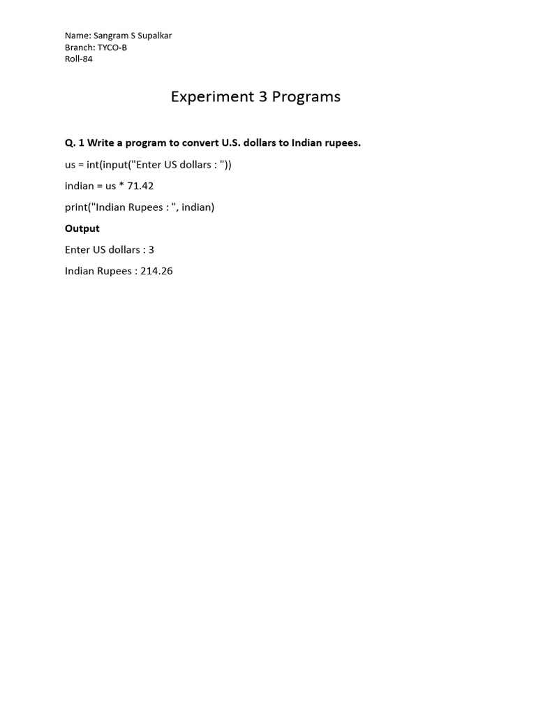 Experiment 3 Programs | PDF | Byte | Area