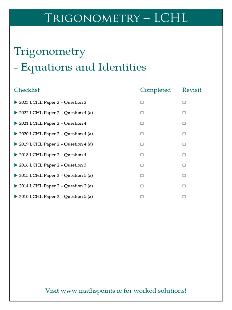 Trigonometric Equations & Identities Guide | PDF | Complex Analysis | Angle